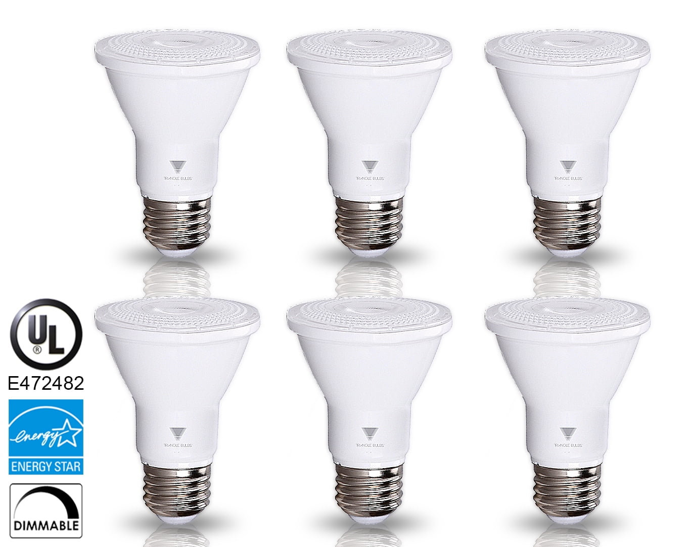 Triangle Bulbs LED Bulbs (6 Pack) 7-Watt (50-Watt) PAR20 LED Flood ...