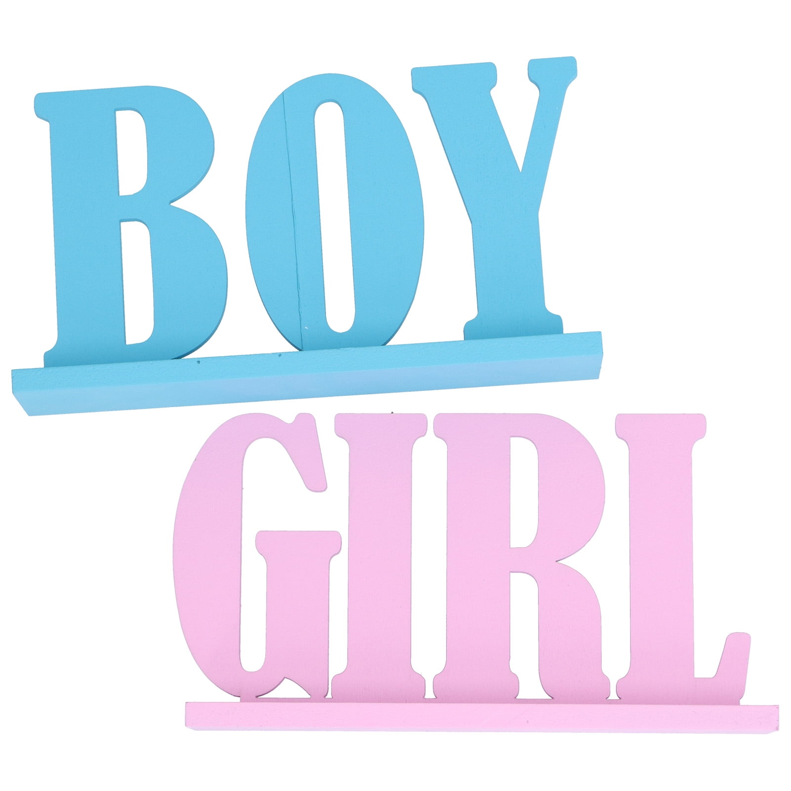 Garosa Boy or Girl Sign,Blue and Pink Wooden Tabletop Decor,for Gender ...