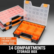 Tool Box Organizer - 3-in-1 Portable Parts Organizer with 52 ...