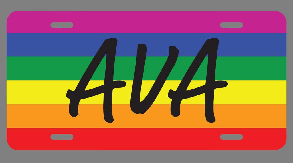 Ava Name Pride Flag Style License Plate Tag Vanity Novelty Metal | UV ...