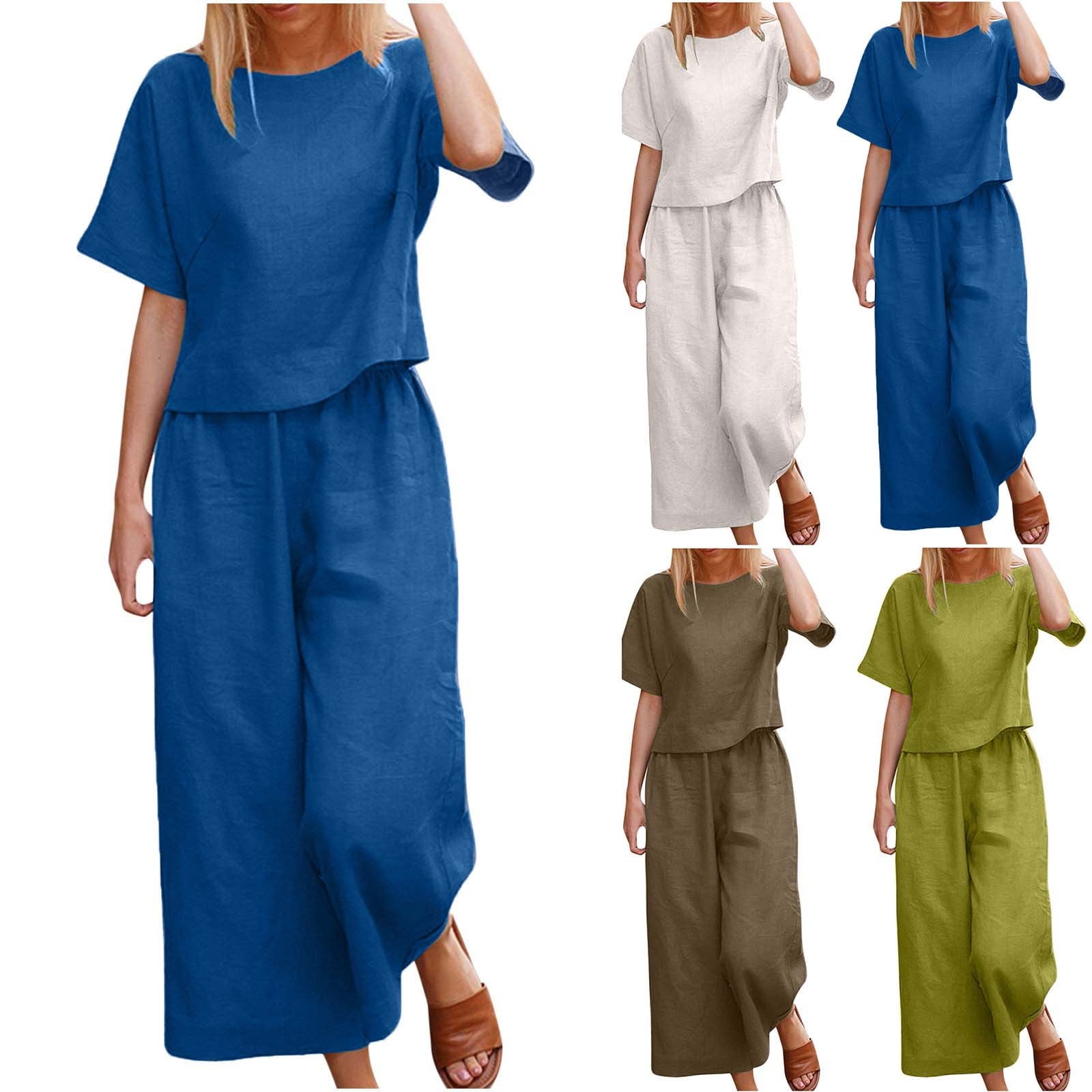 Click here for Eryao Cotton Gauze Sets For Women 2 Piece Short Sl... prices