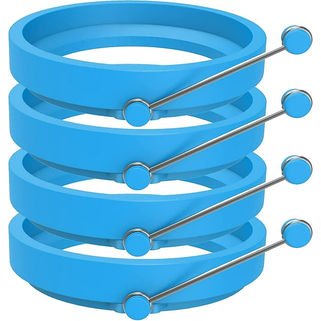 Silicone Egg Ring Pancake Molds Non-stick Pancake Molds 4-pack (blue ...