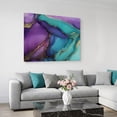 Abstract Art Purple Canvas Print Wall Art, Blue Gold Marble Texture ...