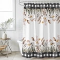 Autumn Breeze Leaves Wheat Sheaf Shower Curtain Set, Waterproof Shower ...