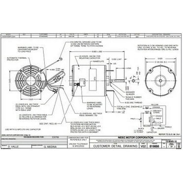 Air Conditioner Condenser Fan Motor Totally Enclosed (TENV) 1/2 HP 230 ...