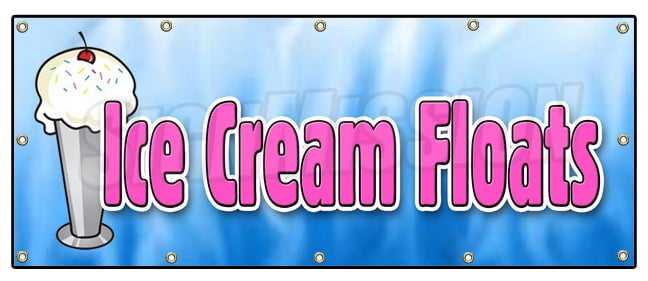 ICE CREAM FLOATS BANNER SIGN cones sundae soda banana split homemade ...