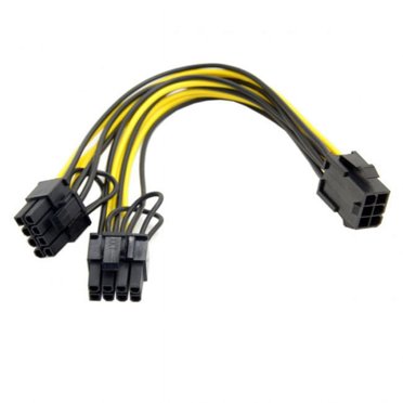 Uxcell 4 Pin to 6 Pin Male PCI Express Cable PCIE Graphics Card Power ...