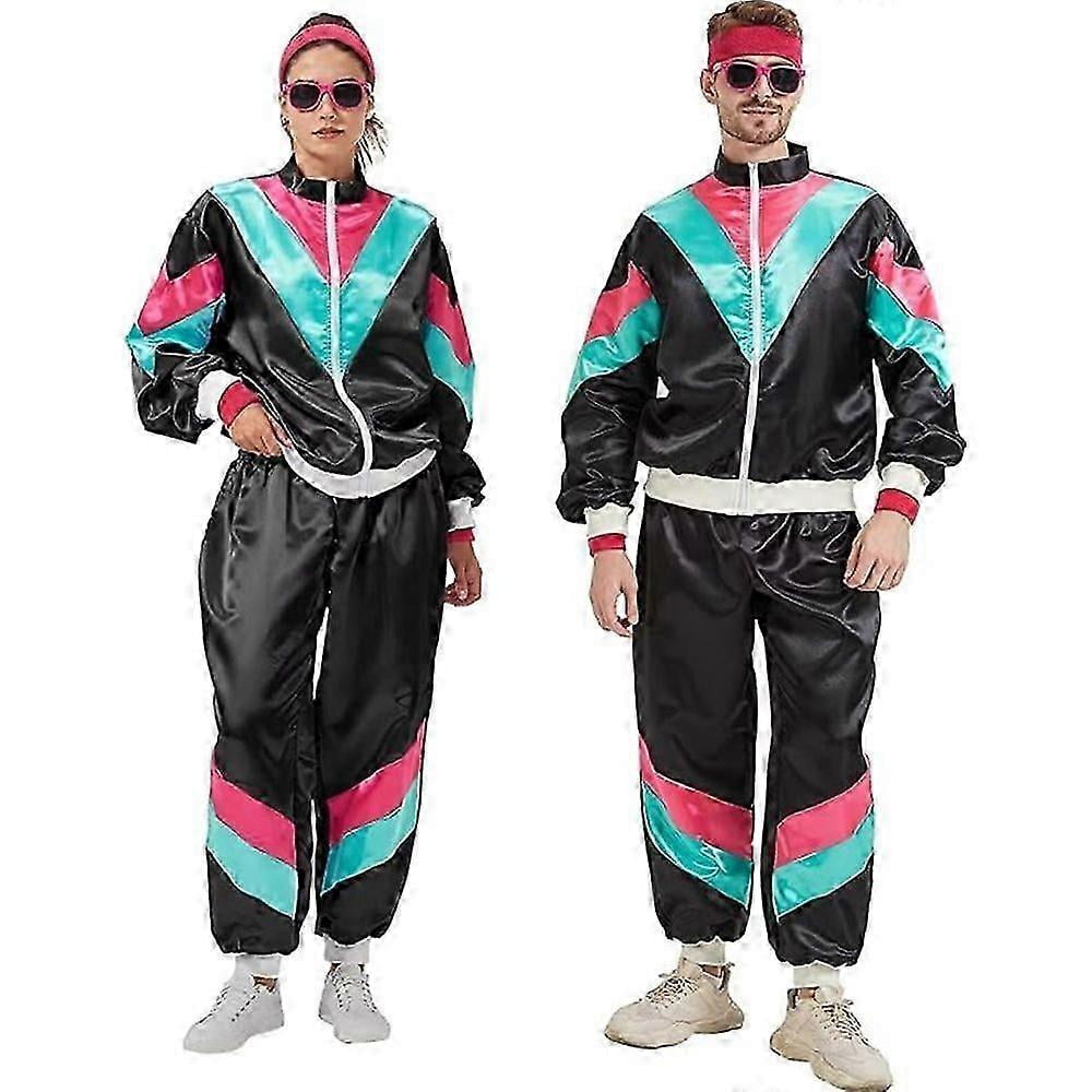 Chándal de los años 80 y 90 para hombre y mujer, conjunto retro de hip ...