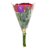 Fresh-Cut Solid Roses Flower Bunch, Minimum of 12 Stems, Colors Vary ...