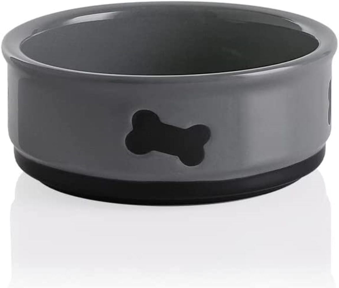 SWEEJAR Ceramic Dog Bowls with Bone Pattern, Dog Food Dish for Small ...