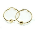 Gold-Tone over Sterling Silver Bead Round Hoop Earrings, 18mm - Walmart.com