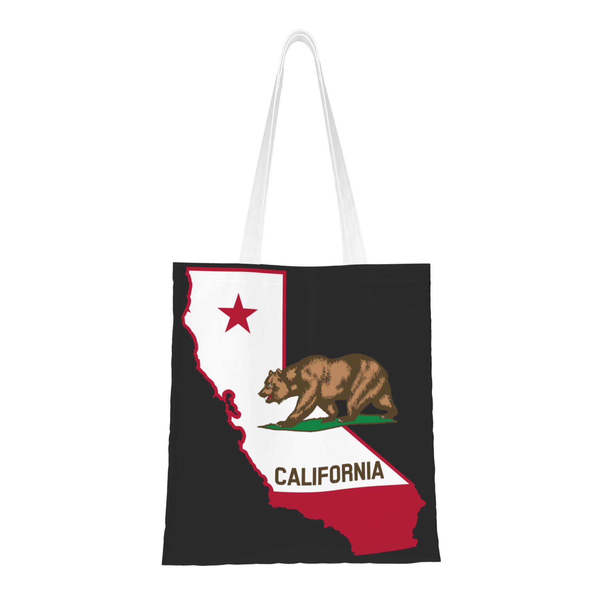 DouZhe Reusable Grocery Bags, California Map Bear Flag Lightweight ...