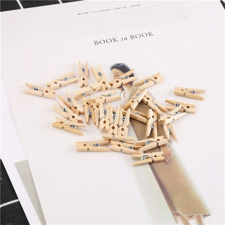 Newly Upgraded Version 2 PACKS Small Wooden Clip 100 Pcs Wood Clips ...