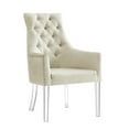 Daube Cream White Linen Dining Chairs, Pack of 2 - Acrylic Legs, Swoop ...