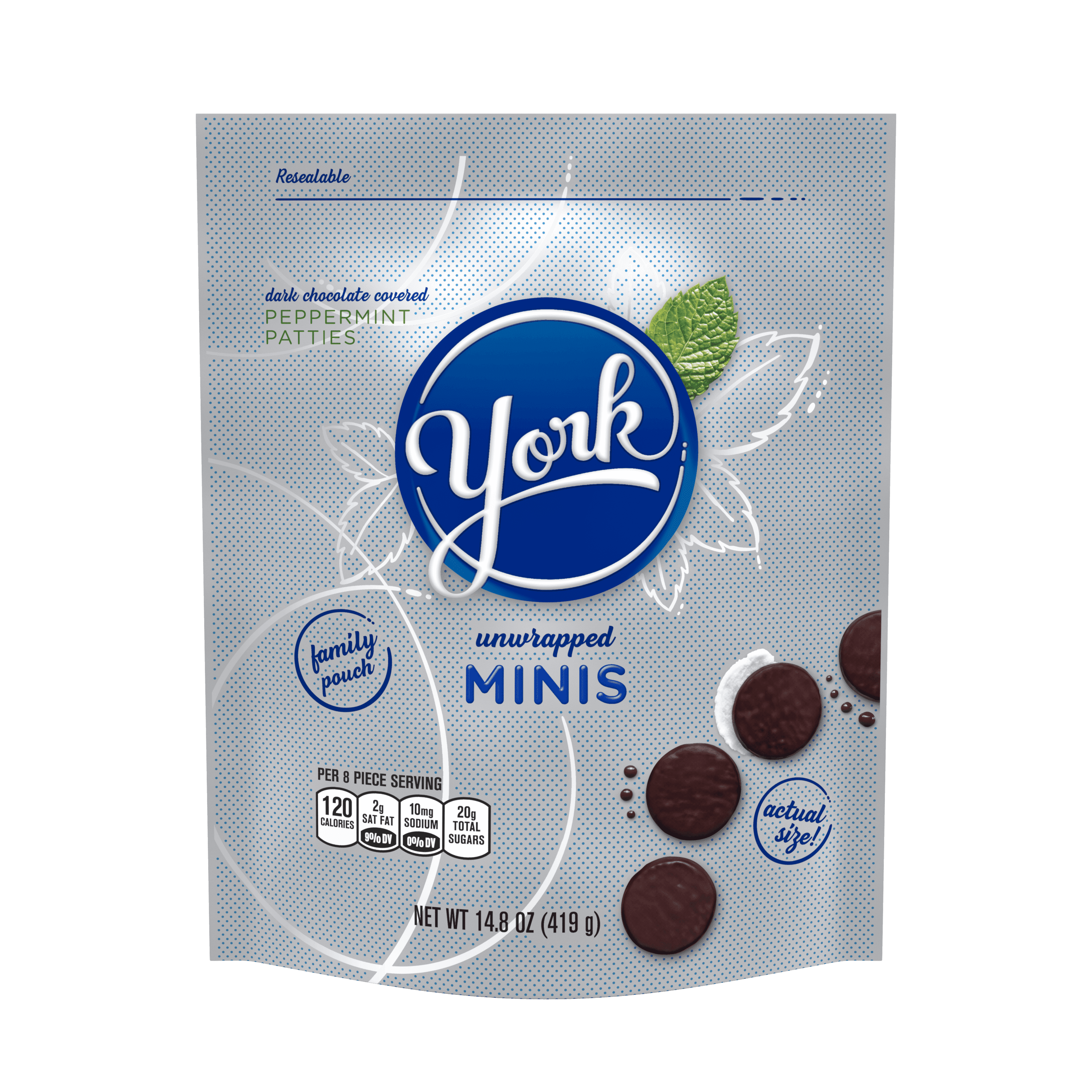 York Minis Dark Chocolate Peppermint Patties Candy, 14.8 Oz. - Walmart ... York Minis Dark Chocolate Peppermint Patties Candy, 14.8 Oz. - Walmart ...
