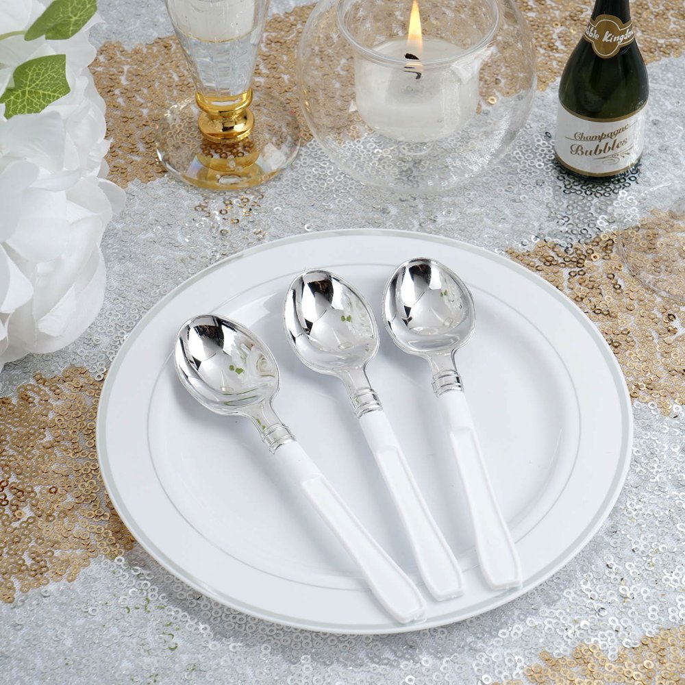 Efavormart 180 Pieces - 7" White Handled Plastic Coffee Spoon - Antique ...