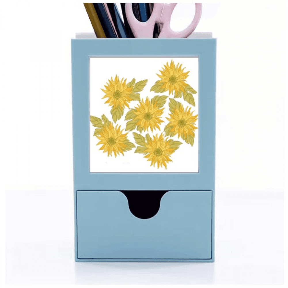 Hand Painted Flower Sunflower Greenery Desk Supplies Organizer Pen ...