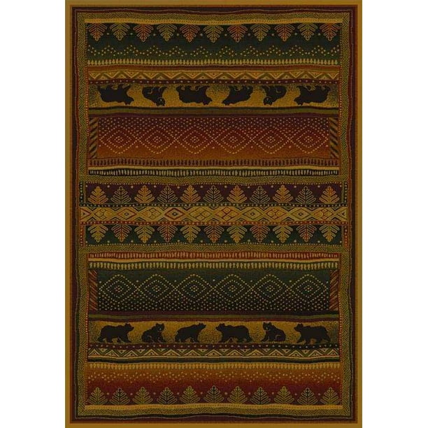 United Weavers Genesis Area Rug 130-32943 Bearwalk Lodge Bears Wildlife ...