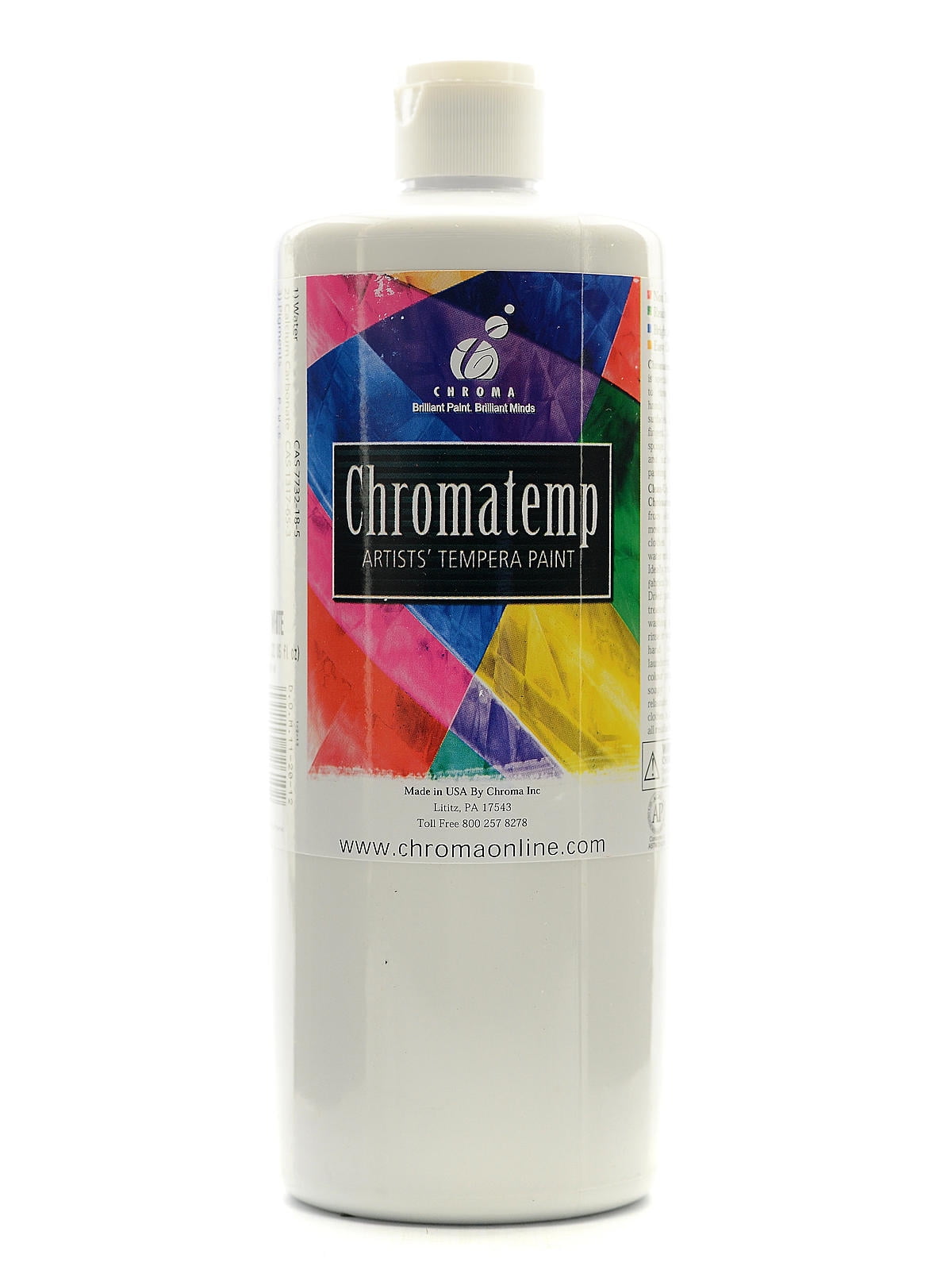 ChromaTemp Artists' Tempera Paint white, 32 oz. (pack of 2) - Walmart.com
