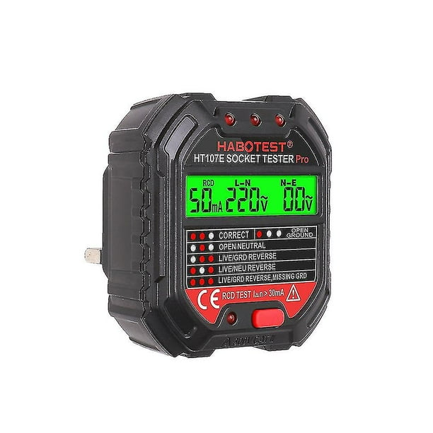 EU plugSocket Tester With Voltage Display 90-250v Socket Tester ...