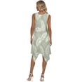 Binienty Sleeveless Sundress with Palm Leaf Pattern, Asymmetric Hem ...