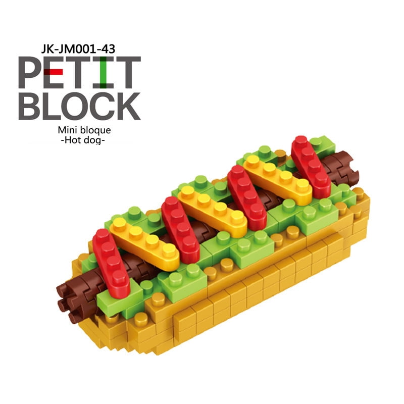 Mini Building Blocks, DIY Fast Food Hamburger Fries Pizza Hot Dog Food ...