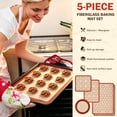 5 Pcs Silicone Baking Mat 4 Sizes Reusable Silicone Mat Non-Stick Food ...