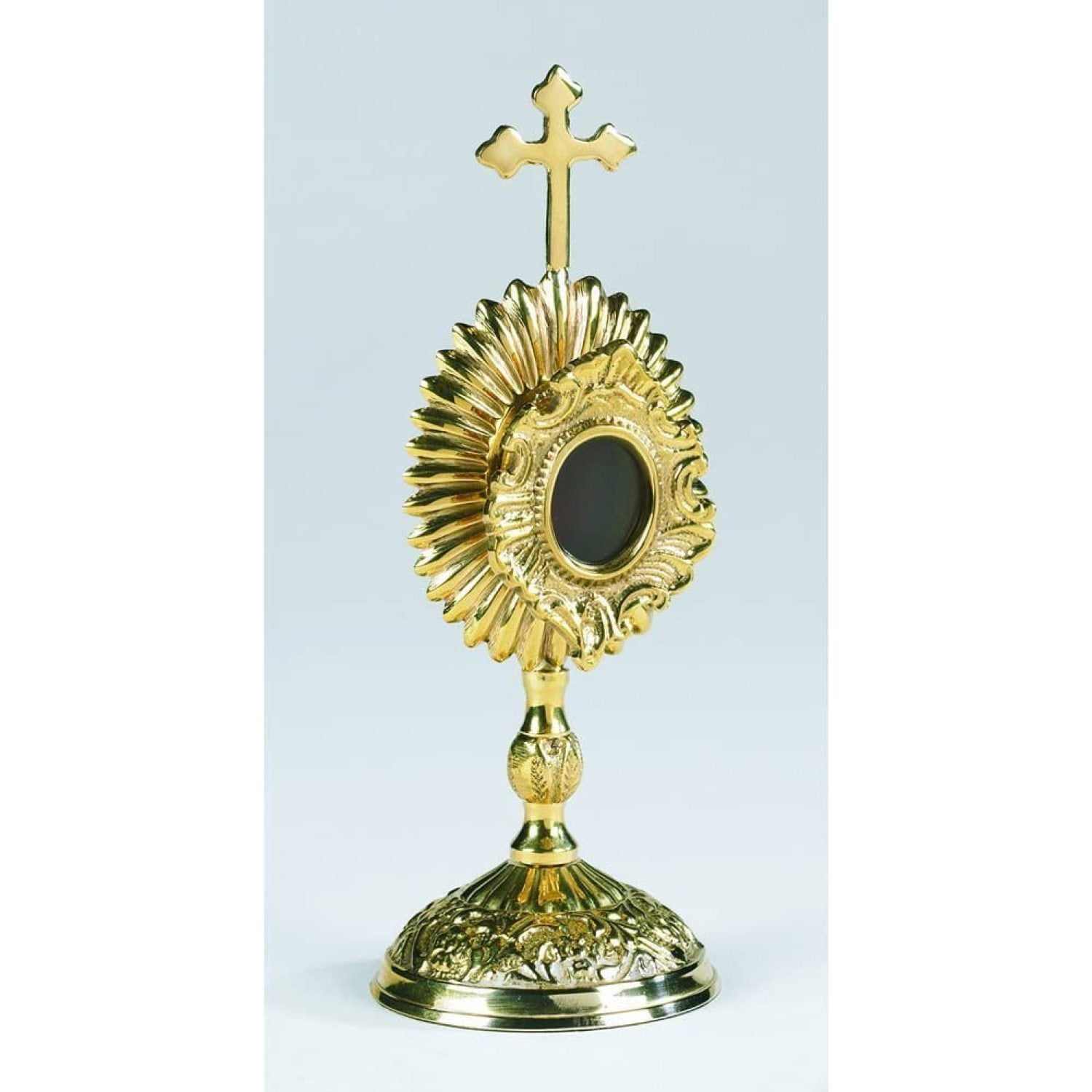 Personal Reliquary Oval Relic Case 6 Inch Brass Sacred Vessel Host ...