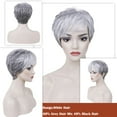 PHOCAS Heat Resistant Natural Gray Wigs for Women, Synthetic Short ...