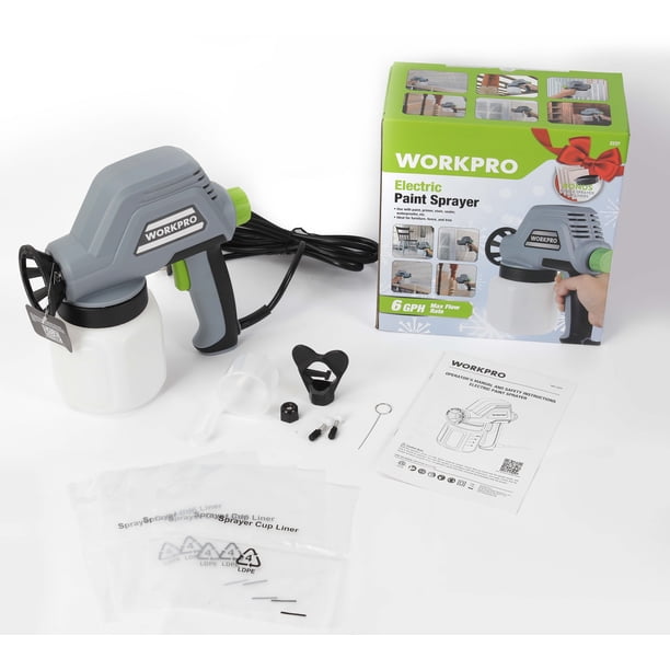 WorkPro 6GPH Electric Paint Sprayer with 0.8mm Nozzle, 120 Volt, Model ...