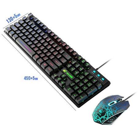 Ruiboury T13 Japanese Keyboard Luminous Key Mouse Set Game Manipulator ...