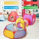 Costway 7pc Indoor Toddler Ball Pit Play Tents, Crawling Tunnels & Pop ...