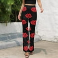 Flare Leggings for Women - Red Beautiful Lips Leggings Womens Pants ...