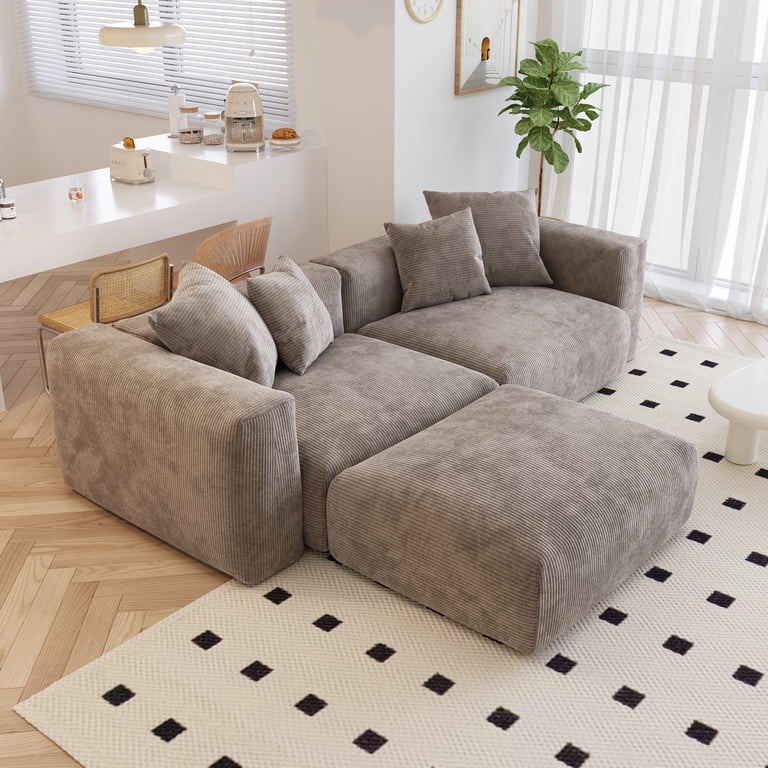 Affordable Couch Manten L-Shaped Sectional Sofa - Compact Couch With ...