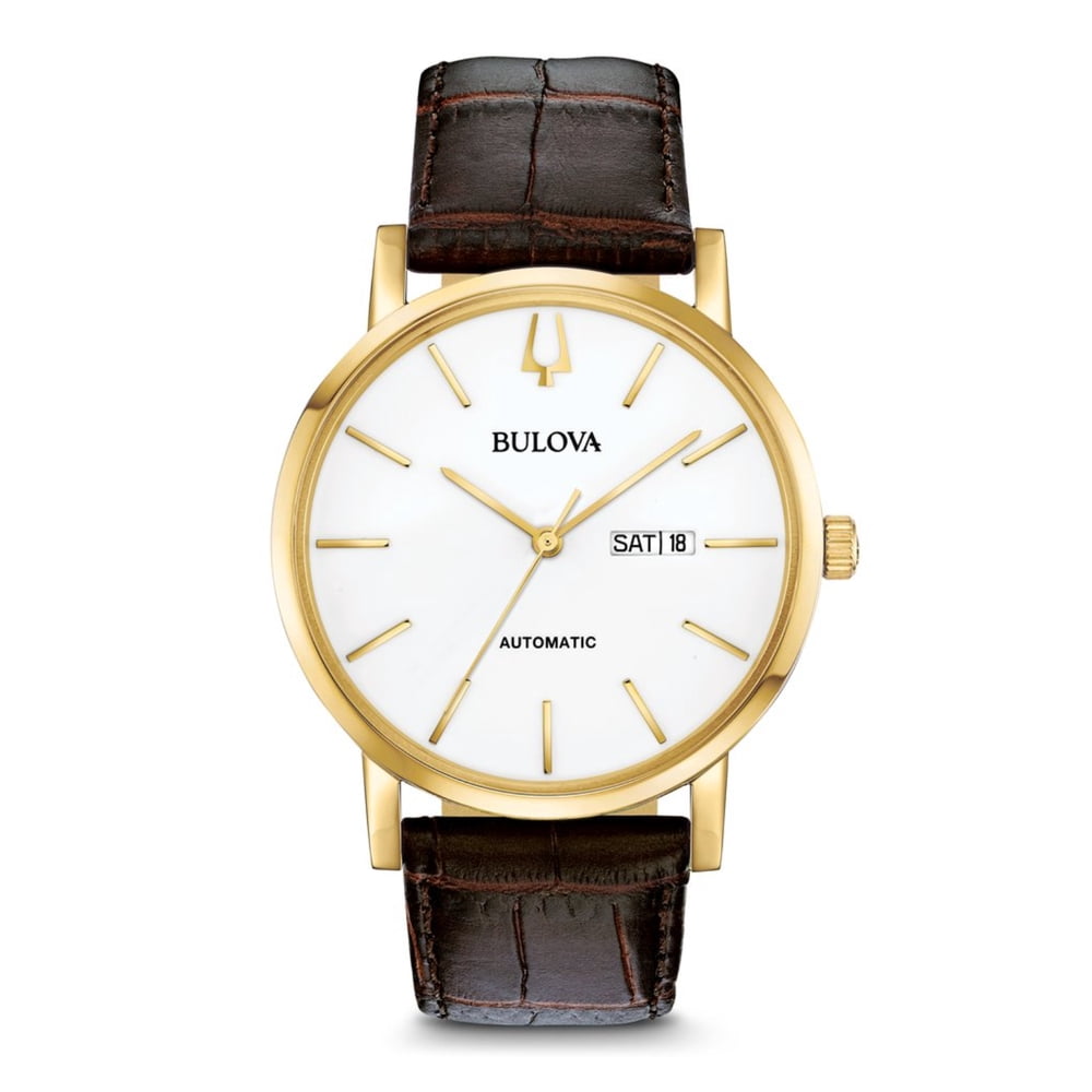 Bulova - Bulova Men's Classic Leather Automatic Watch - Walmart.com ...