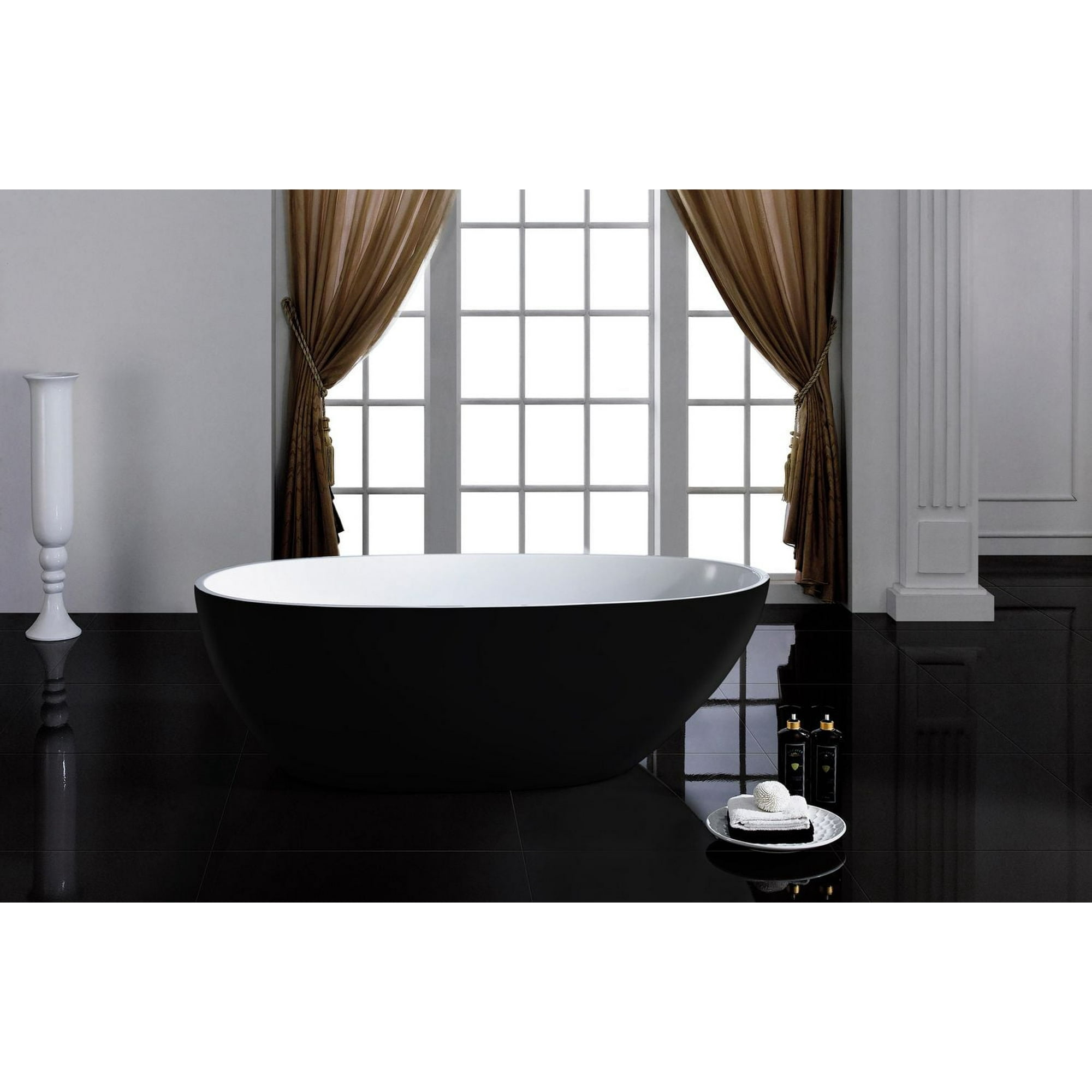 Click here for A & e Bath And Shower Layla Black-Nf Bathtub 67 In... prices