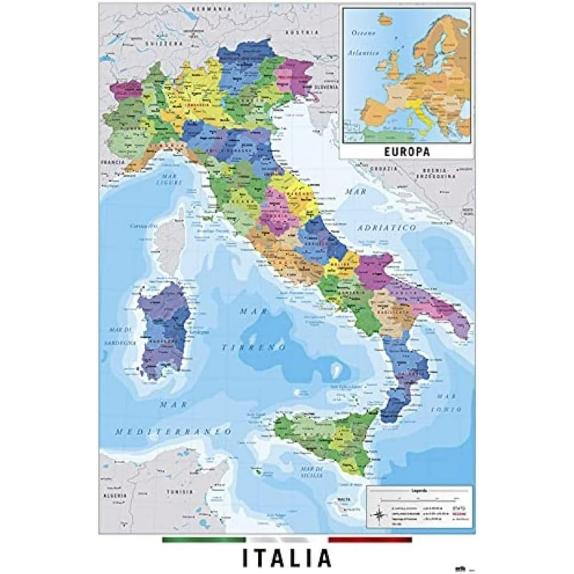 Click here for Pphaosho Map Of Italy M Poster Frameless Painting... prices