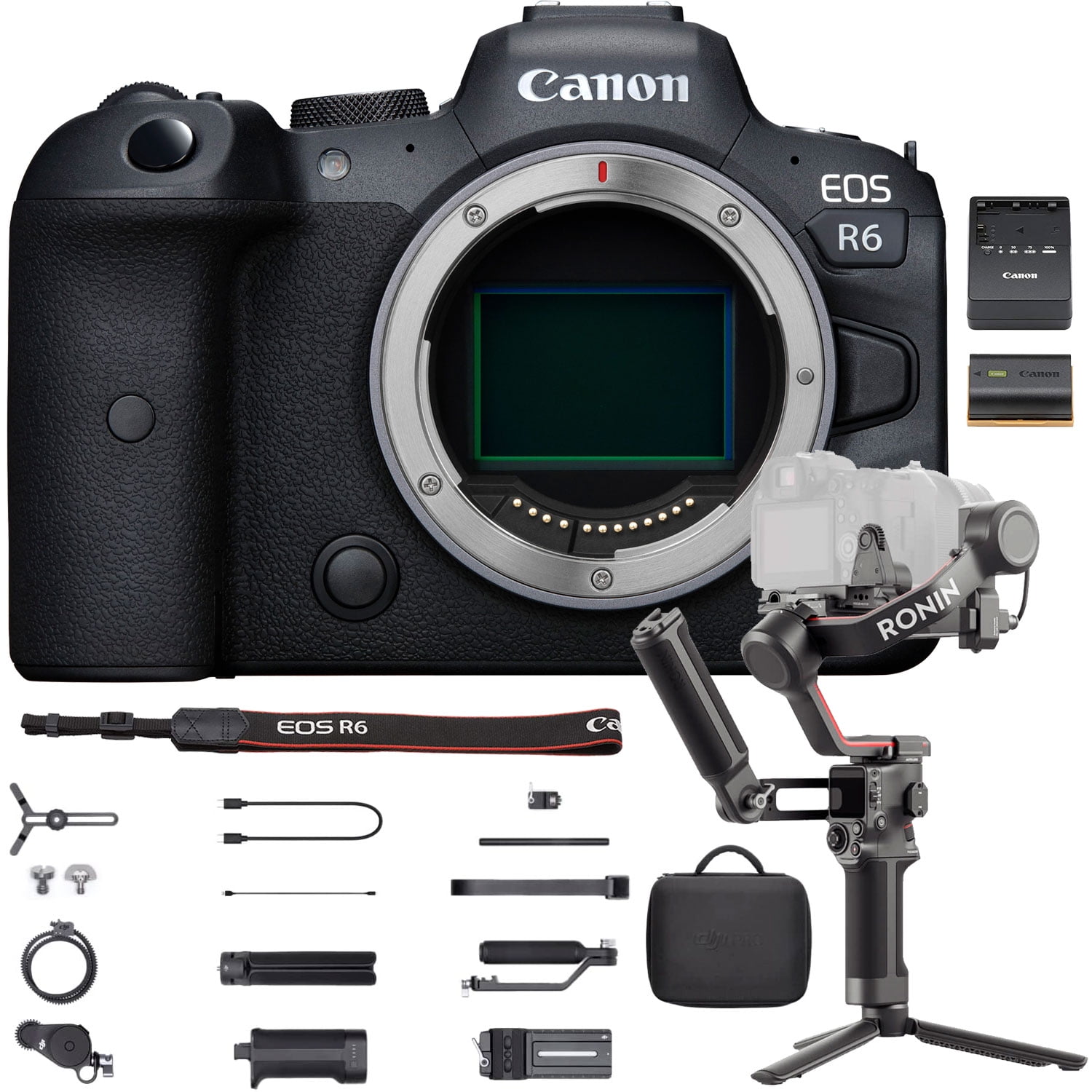 Canon EOS R6 Full Frame Mirrorless Camera Body Bundle with RS 3 Gimbal ...