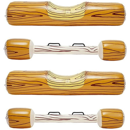 Log Rafts Inflatable Pool Float Row Toys Cushion&Hand Stick for Kids ...
