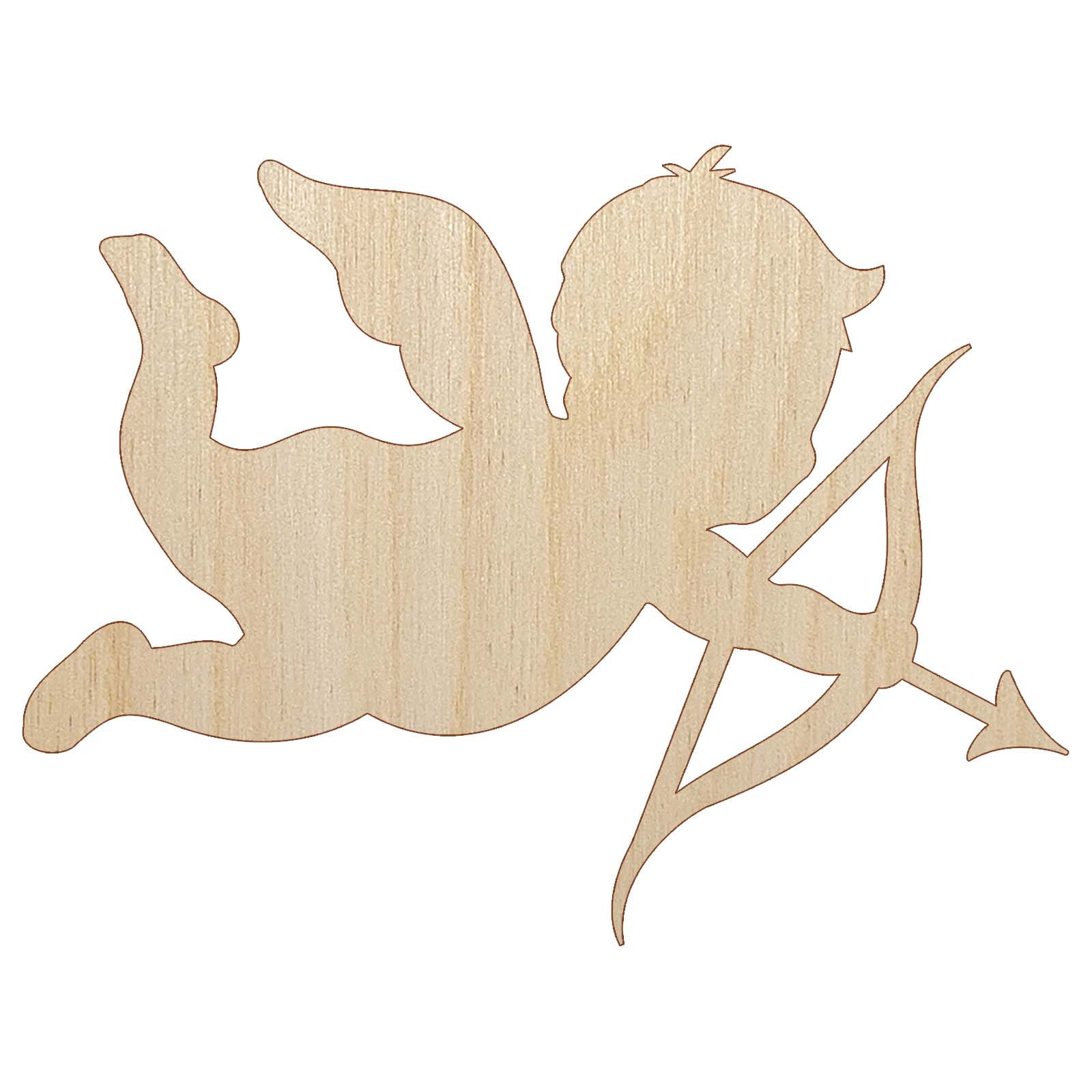 Cupid with Arrow Hearts Valentine's Day Silhouette Wood Shape ...