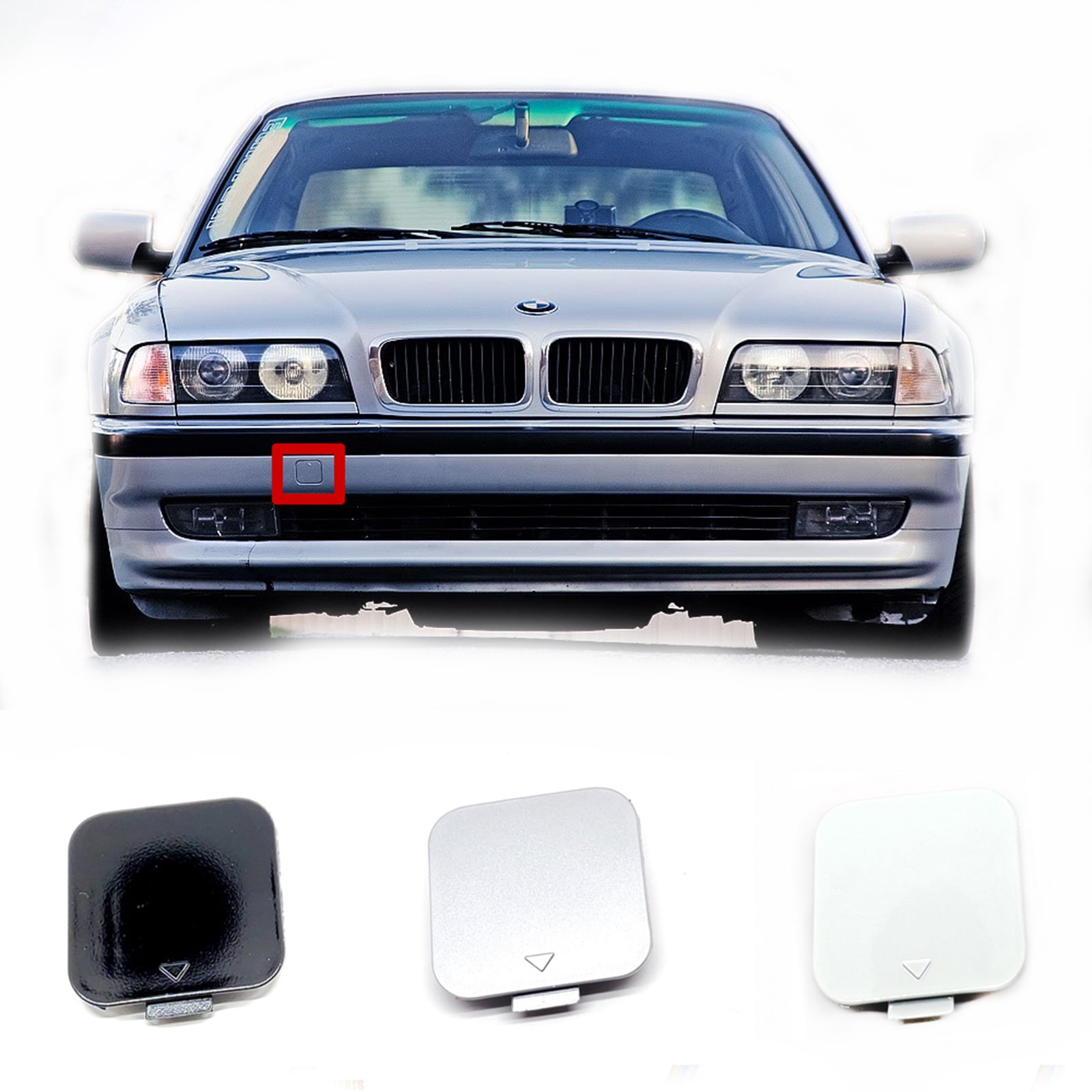 Trimla Front Tow Cover for 94-00 BMW 7 series E38 Fit 725tds 728iL 730d 730iL 735iL 740d 740iLP ...