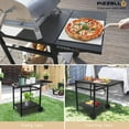 Outdoor Grill Cart Double-Shelf Grill Table Foldable Tabletop Movable ...