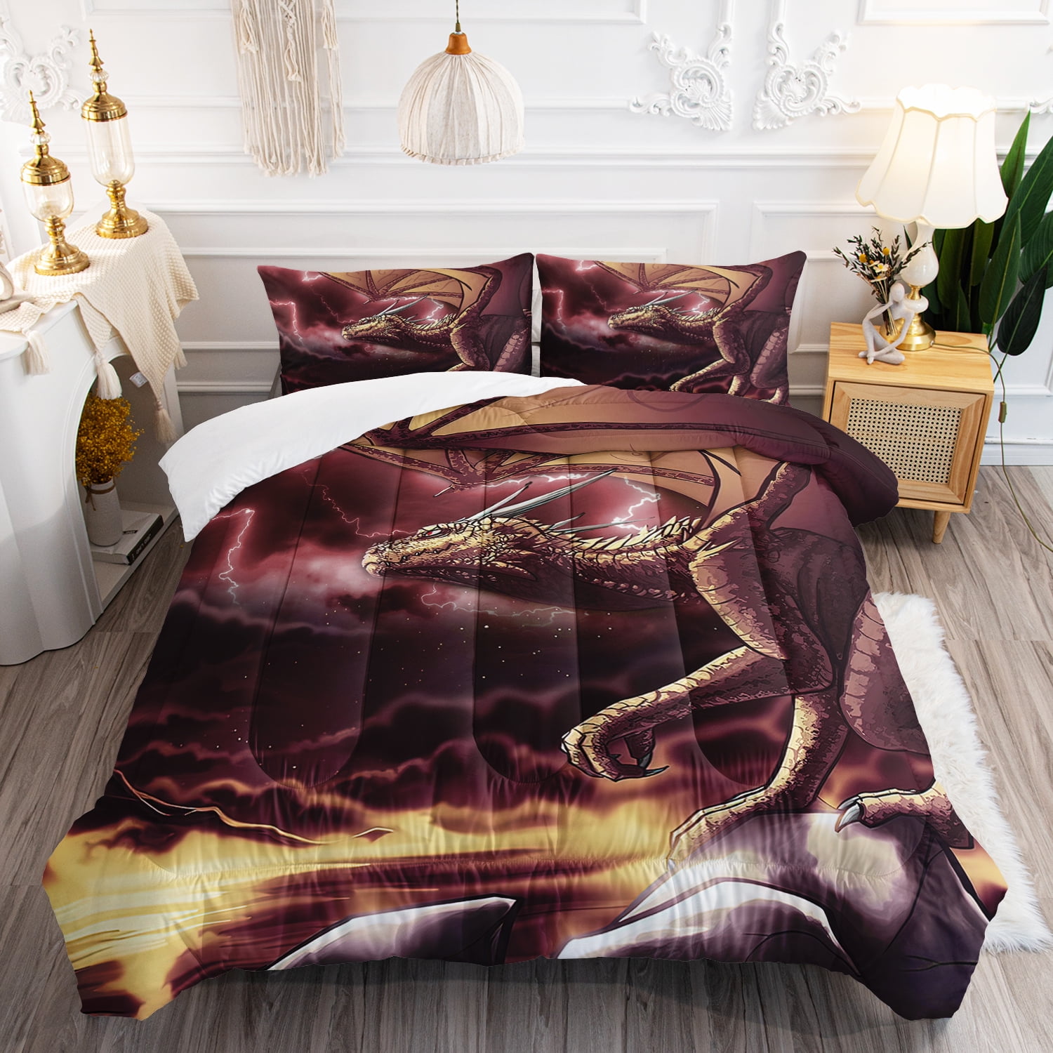 Hosima 3-Piece 3D Digital Comforter With Pattern Composed Of Multiple ...