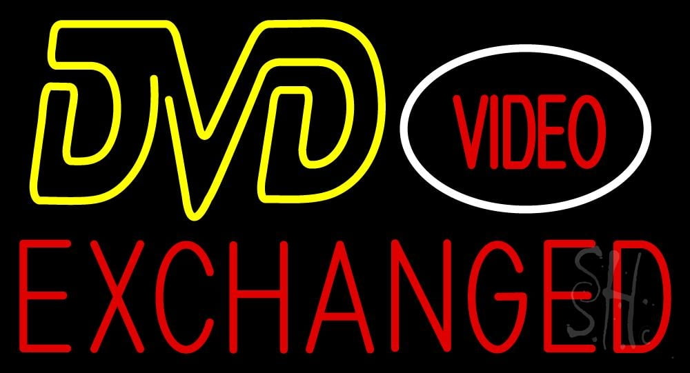 Dvd Video Exchanged LED Neon Sign 13 x 24 - inches, Clear Edge Cut ...