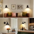 Black Operated Wall Sconces Set of Two, Wall Lights with Rechargeable ...
