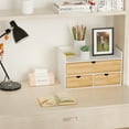 Wisuce Bamboo Desktop Organizer, White-Natural - Walmart.com
