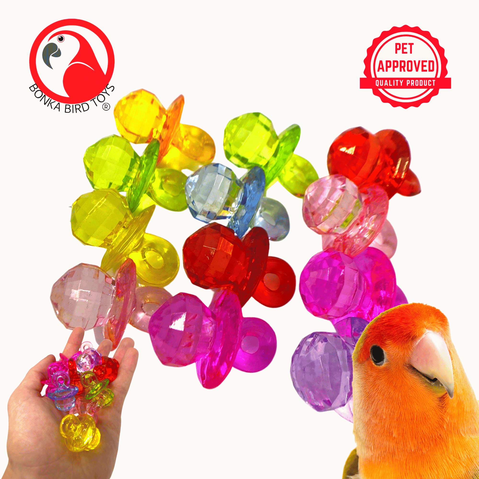 Bonka Bird Toys 2524 Medium Colored Crystal Pacifiers - Walmart.com