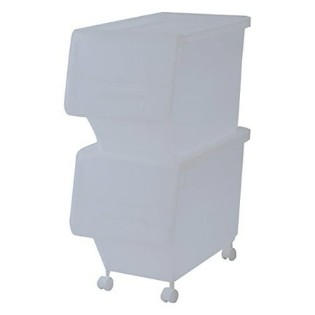 Yamazen] Storage box [Made in Japan] With lid, set of 2, slim, deep ...