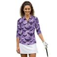 Aplkyhs Purple Bats Women Sport Shirts 3/4 Sleeve Cloth Workout Tennis ...