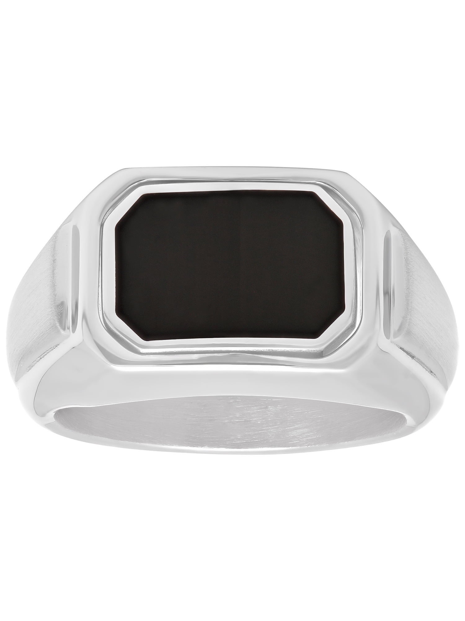 Men’s Stainless Steel Bold Black and Diamond Accent Reversible Fashion ...